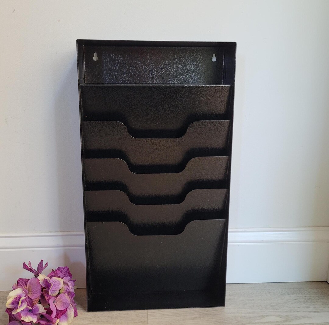 Paper Holders SEE NOTES Wall File Holders Office Racks Black Organizers ...