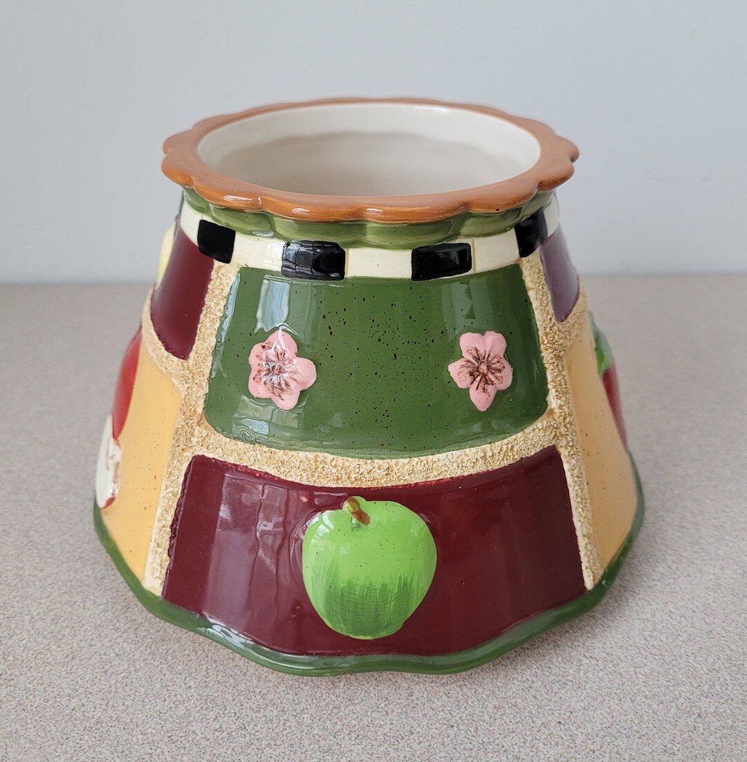 Candle Toppers Ceramic Candle Covers Vintage Candle Toppers Apple Decor ...
