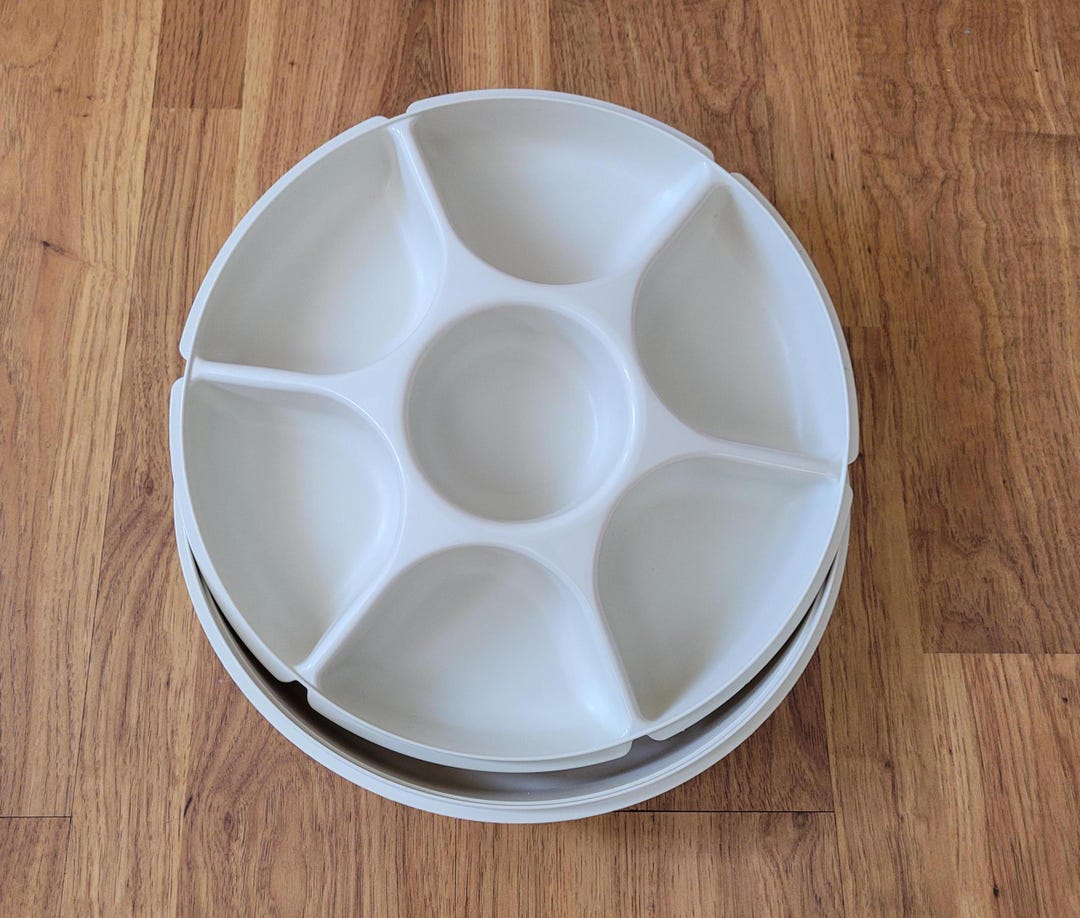Tupperware Divided Tray Vintage Tupperware Serving Trays Veggie & Dip ...