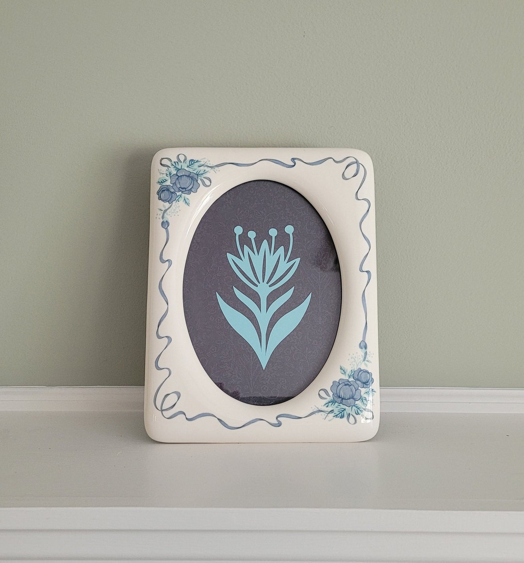 Ceramic Oval Photo Frames Picture Frames 5 X 7 Photo Frames Floral ...