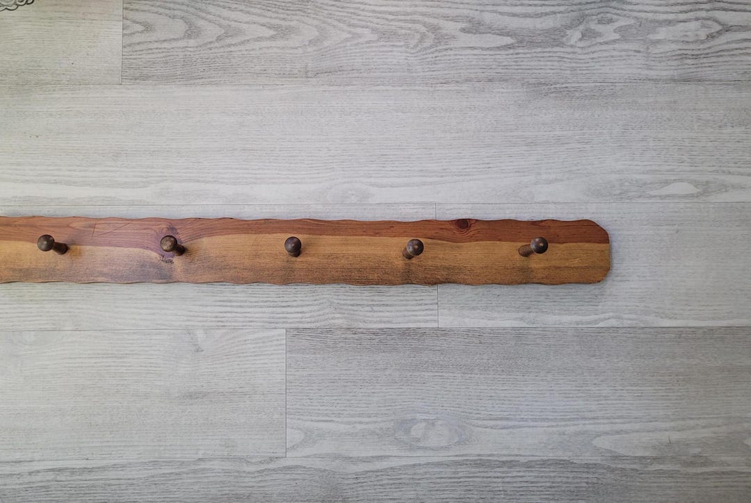 Vintage Wood Wall Pegs Vintage Wood Panel With Wood Pegs Organizer Wall ...