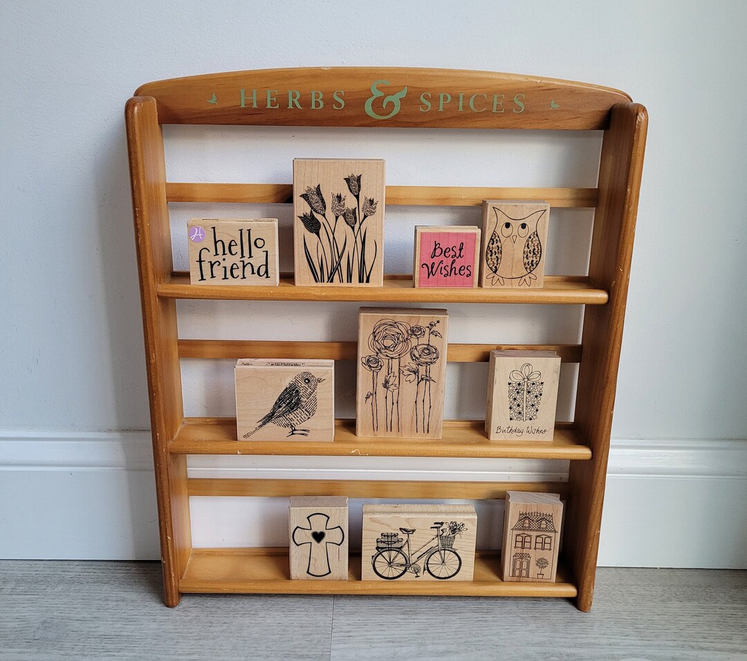 Vintage Spice Racks SEE NOTES Wood Spice Shelf Herbs & Spices Rack ...