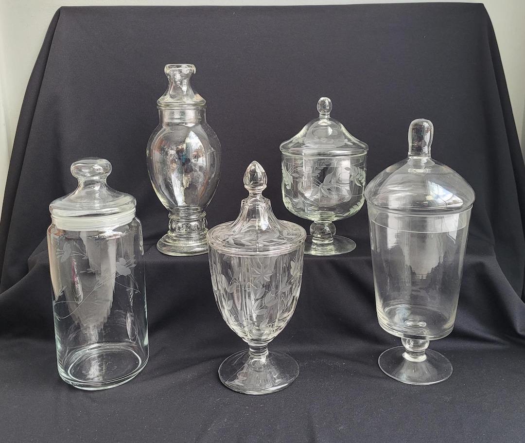 Vintage Jars Display Jars Candy Jars With Lids Vintage Glass Jars ...