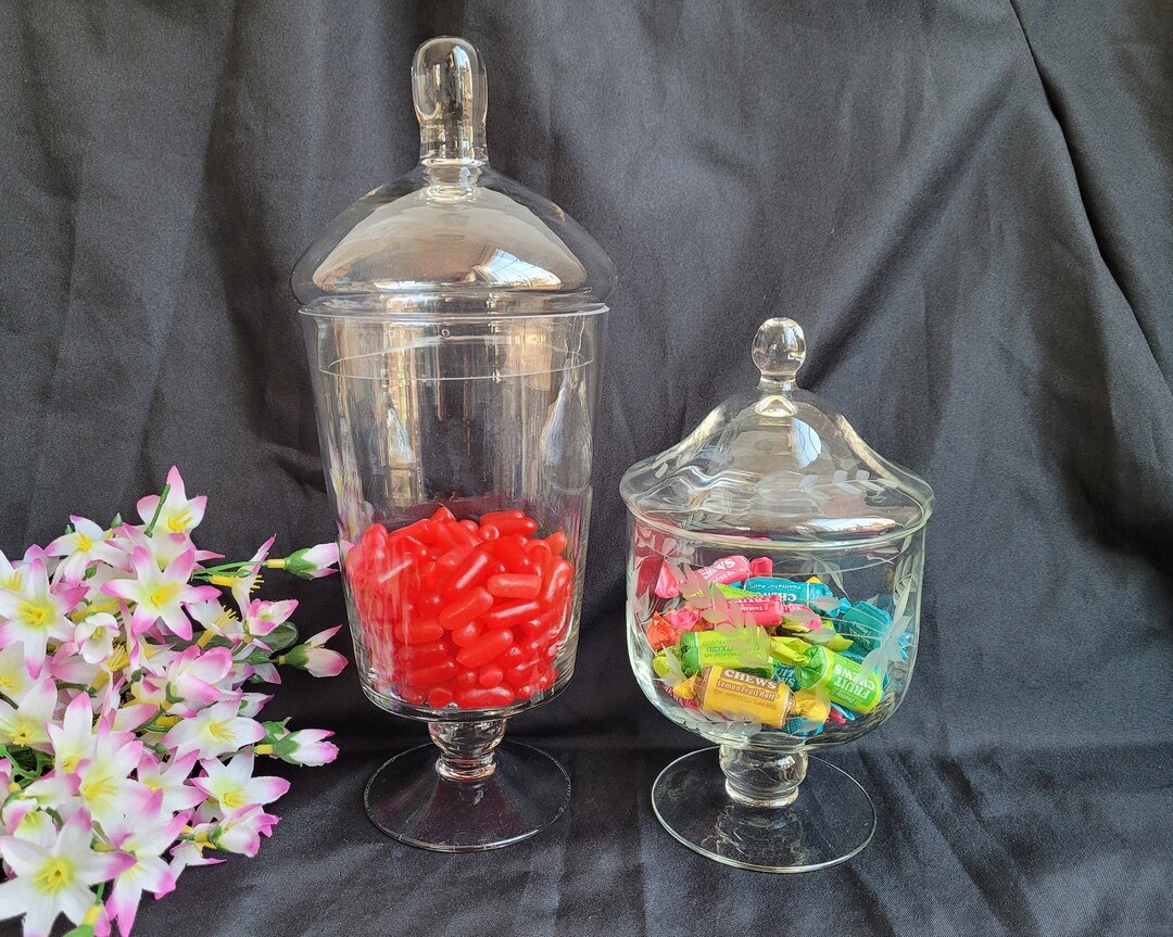 Candy Jars With Lids Fancy Jars Decorative Candy Jars Pretty Etched ...