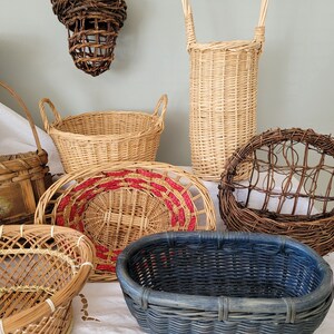 Vintage Wicker Baskets YOU CHOOSE BASKET- Farmhouse Kitchen Dining ...