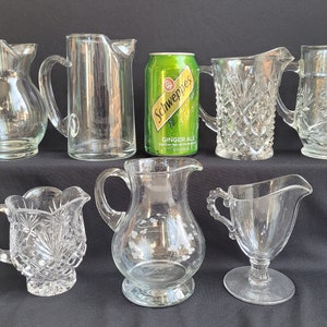 Small Pitchers CHOOSE ONE Glass Pitchers Creamers Vintage Creamers ...