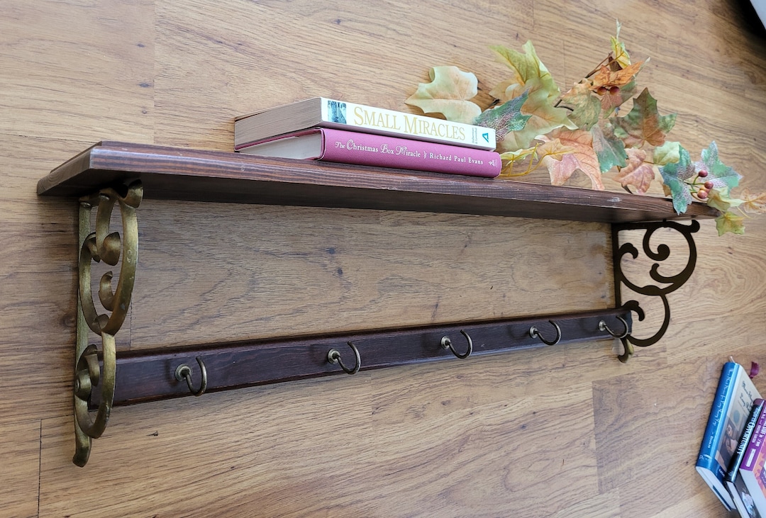 Vintage Wood Shelf Vintage Wall Shelves With Plate Grooves Shelves With ...