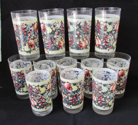 12 Avon Sweet Country Harvest Glasses Vintage 1980's Avon | Etsy