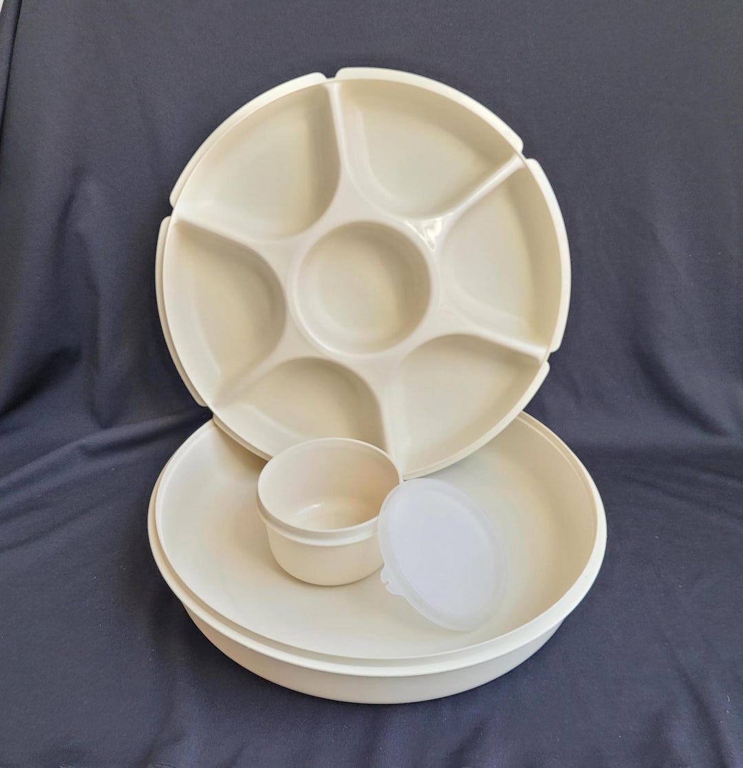 Tupperware Divided Tray Vintage Tupperware Serving Trays Veggie & Dip ...
