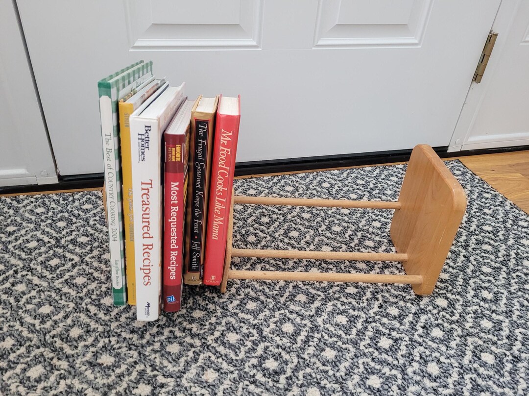 Vintage Reference Book Rack Napa Valley Tabletop Book Racks Wood Book ...