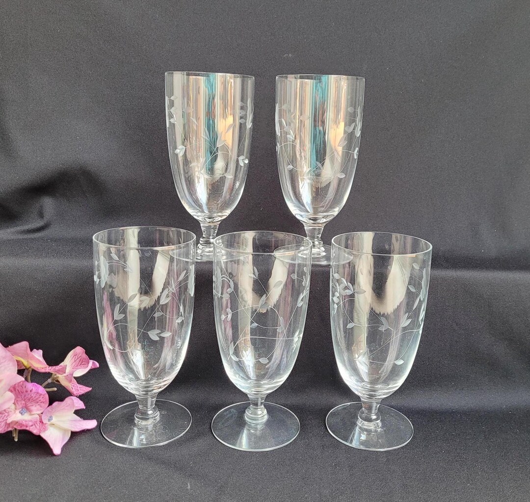 Princess House Glasses 5 Heritage Pattern Stemmed Glasses Vintage ...