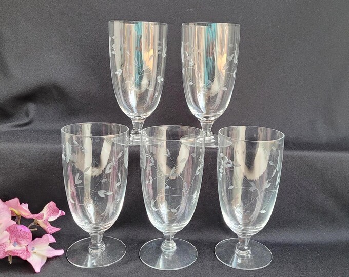 Vintage Princess House Glasses Crystal Stemmed Glasses - Set of 5 ...