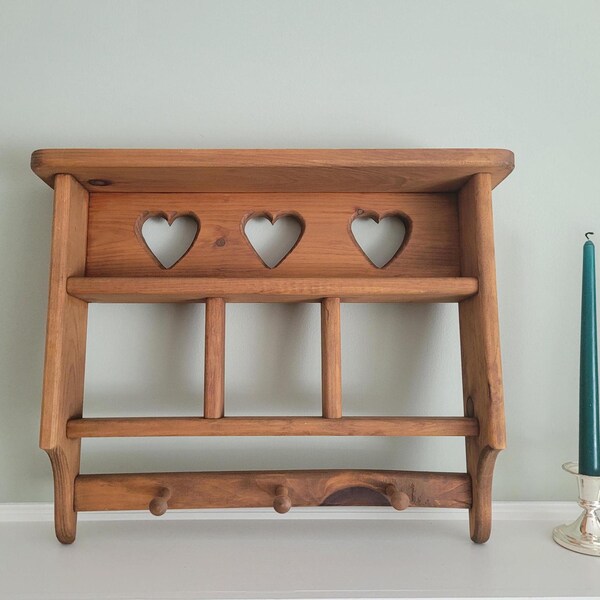 Wood Wall Shelf With Heart - Etsy