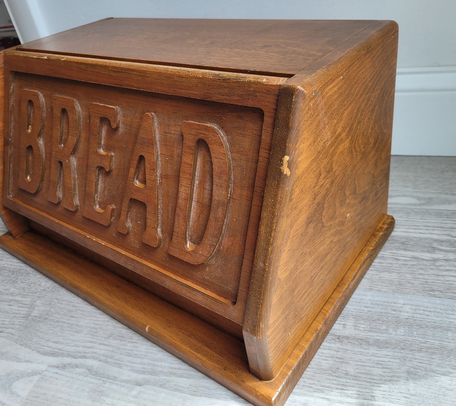 Vintage Bread Box Wood Bread Box Wood Kitchen Counter Storage for Bread ...