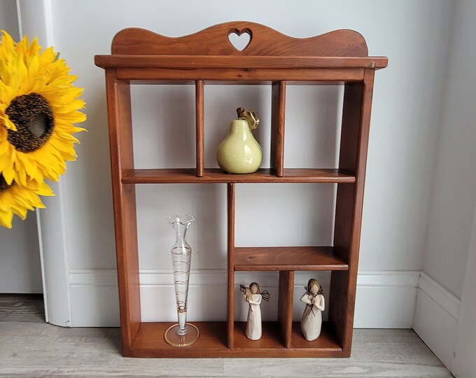 Wood Shelf Cubby Shelf Sectioned Shelves Wall Decor Vintage Display ...