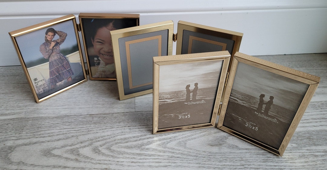 Gold Vintage Frames 3.5 X 5 Double Hinged Frames Picture Frame Sets ...