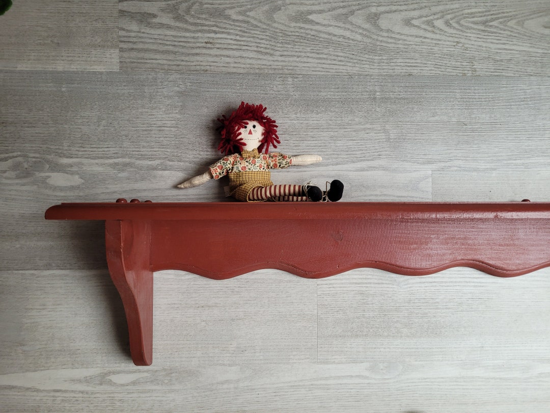 Vintage Wood Shelf With Plate Groove SEE FLAWS Primitive Shelves ...