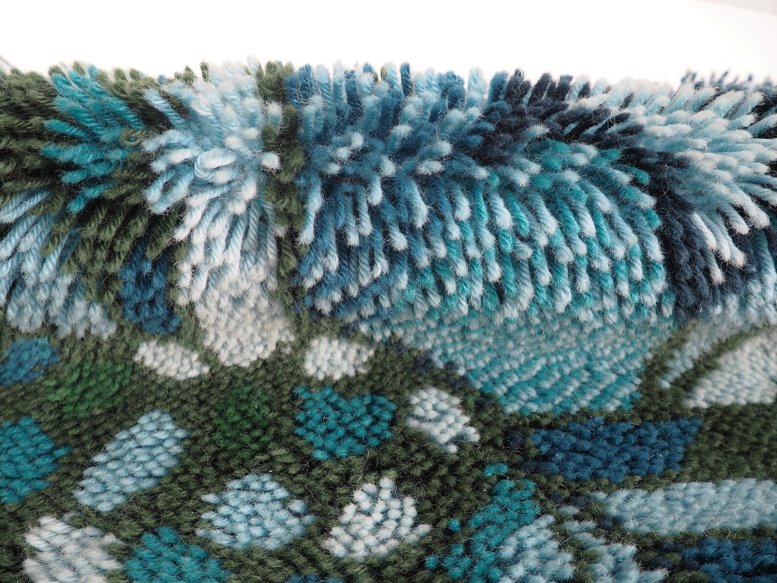 Beautiful Wall Hanging Rya Rug Made in Blue and Green Wool, Danish ...