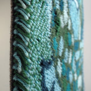 Beautiful Wall Hanging Rya Rug Made in Blue and Green Wool, Danish ...