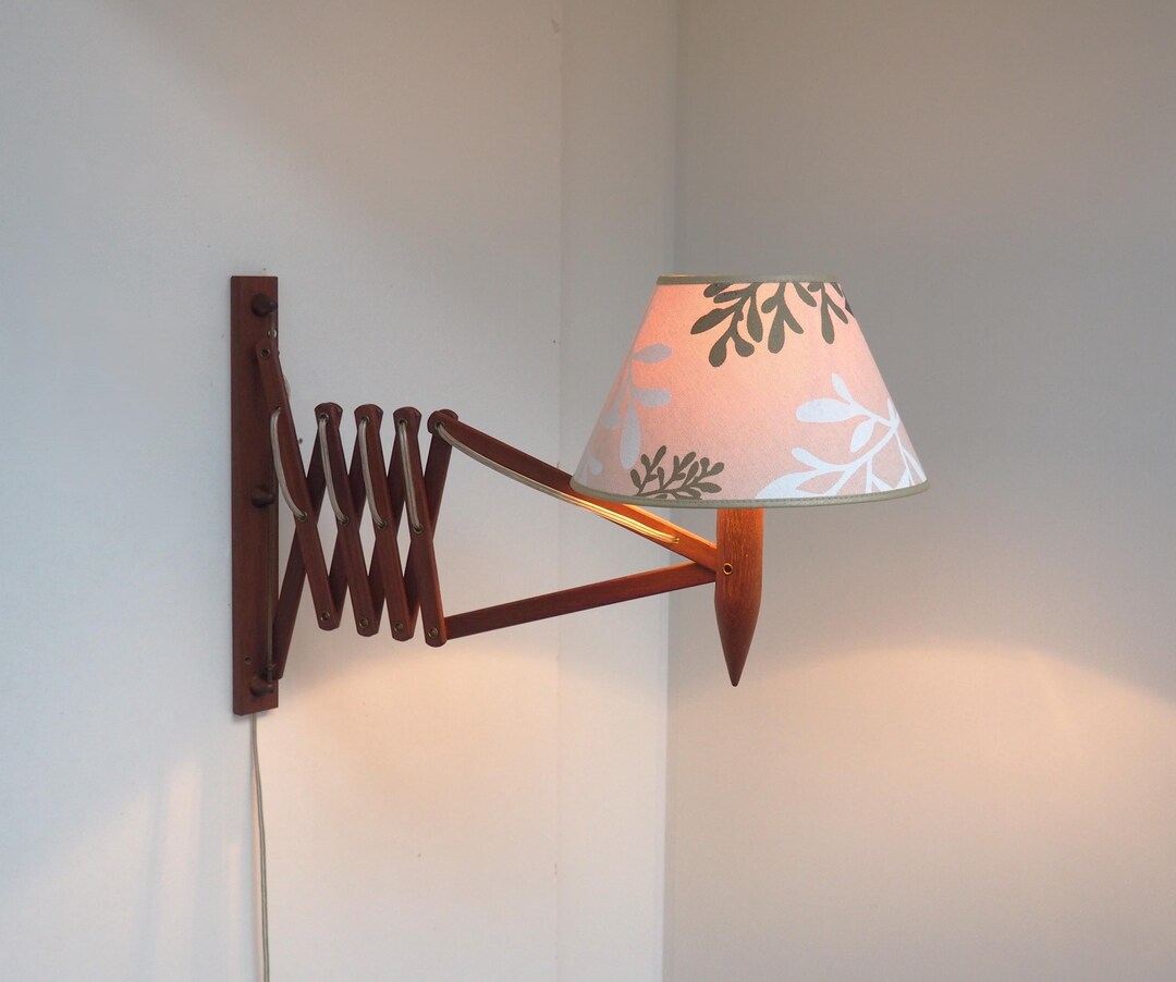 Great Vintage Teak Scissor Wall Lamp From Strini Danish Design Lighting ...