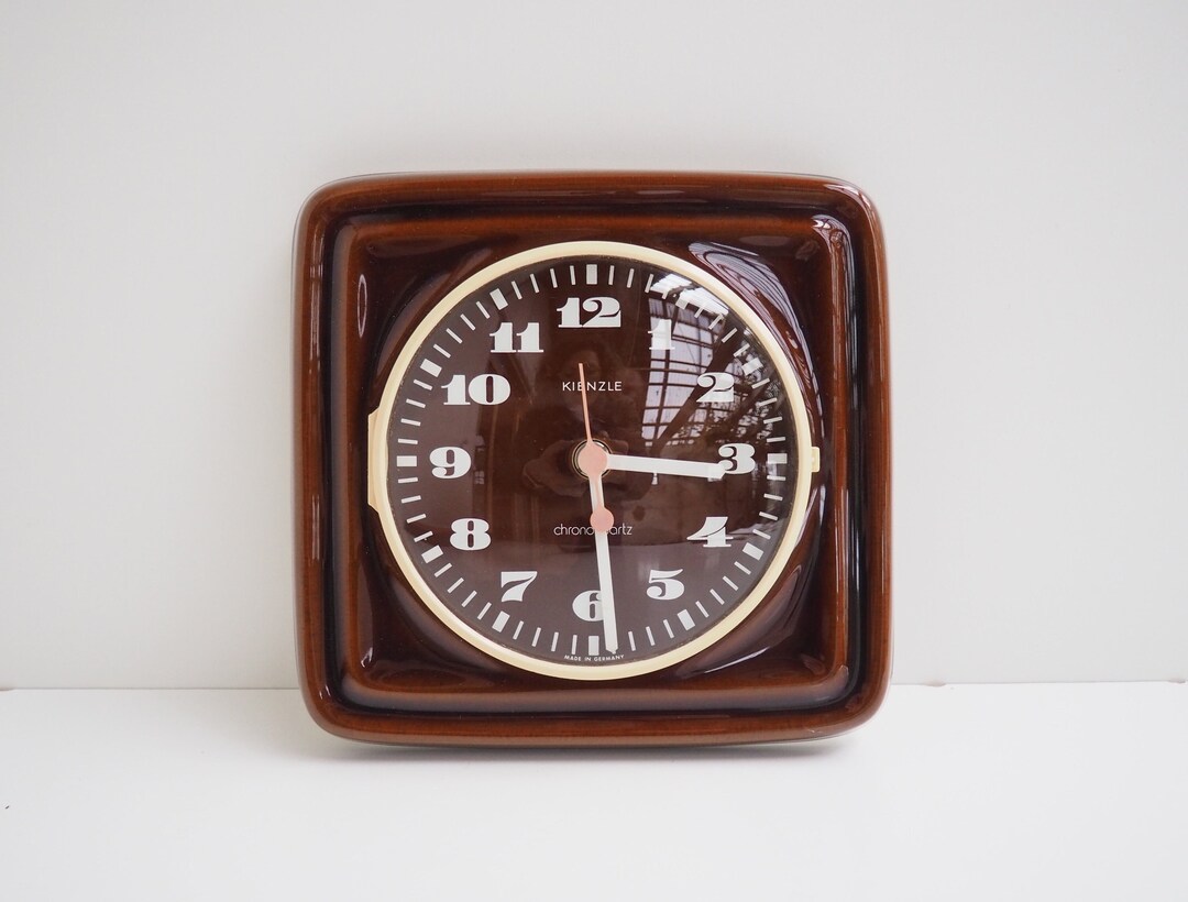 Brown Ceramic Kitchen Wall Clock Made by Kienzle German - Etsy