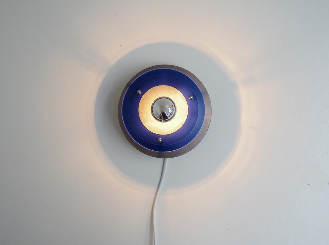 Cool Wall Lamp in Blue Plastic & Gray Metal With Great Lighting Effect ...