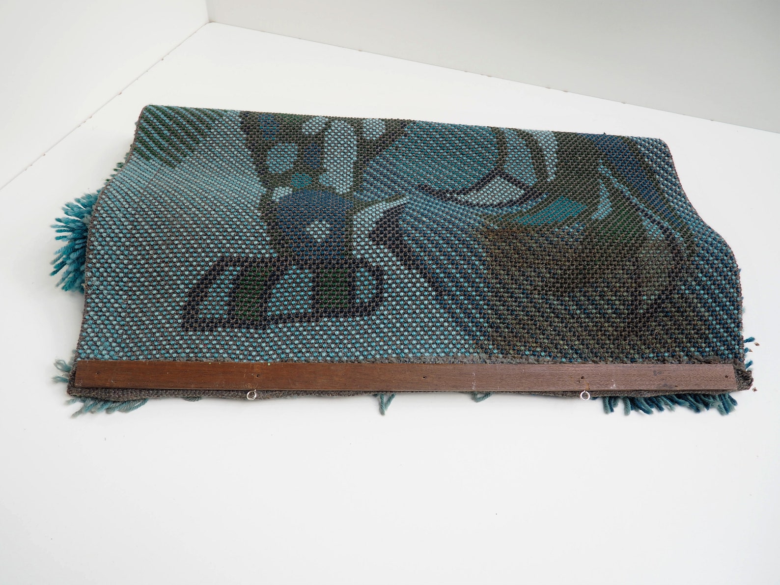 Beautiful Wall Hanging Rya Rug Made in Blue and Green Wool, Danish ...