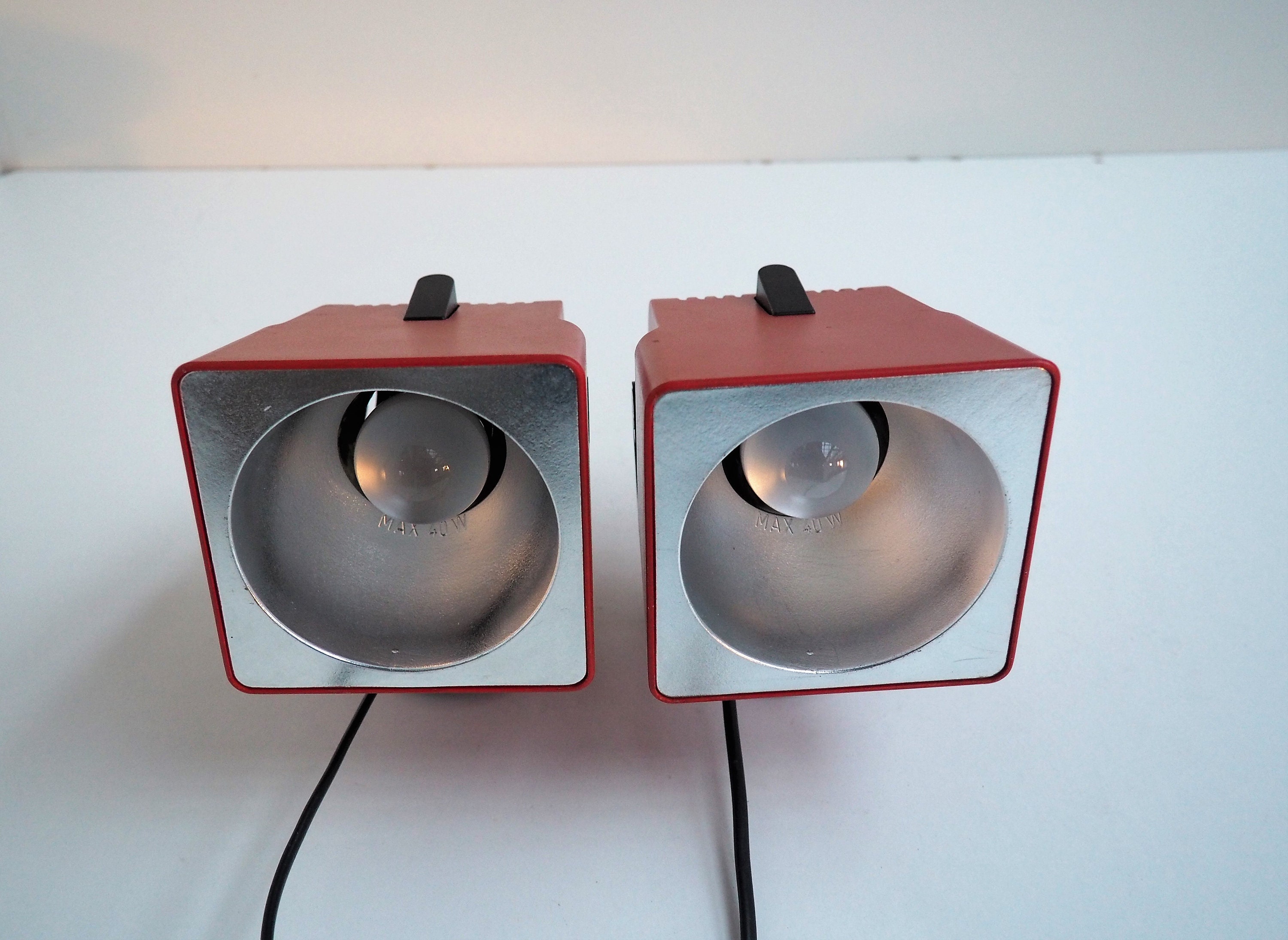Pair of Red Spotty Wall Lamps Designed by Vagn Dyring for | Etsy