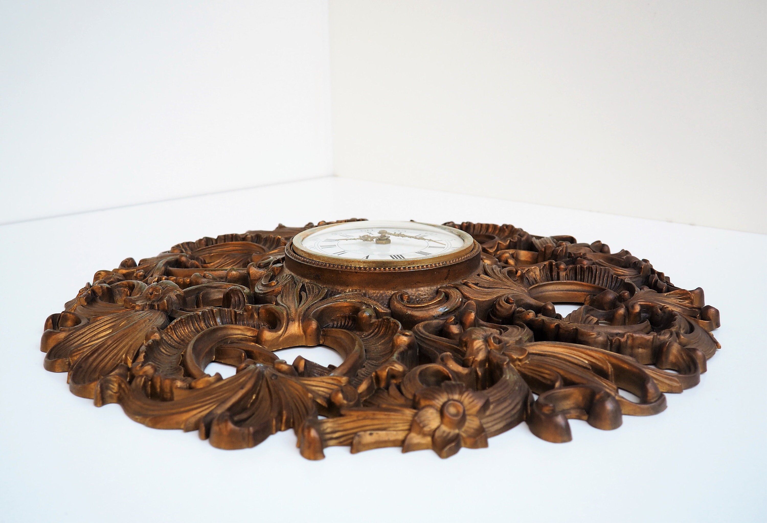 Stunning Jaeger Wall Clock Made in Bronze Gilded Plastic - Etsy