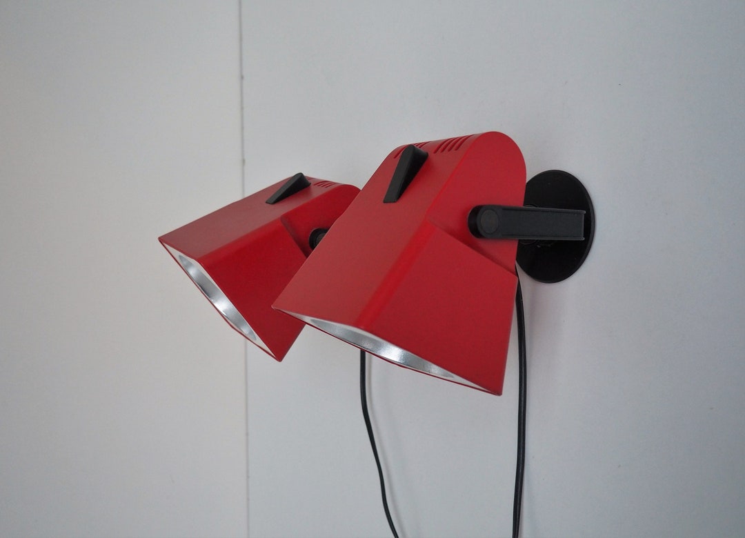 Pair of Red Spotty Wall Lamps Designed by Vagn Dyring for Nordisk Solar ...