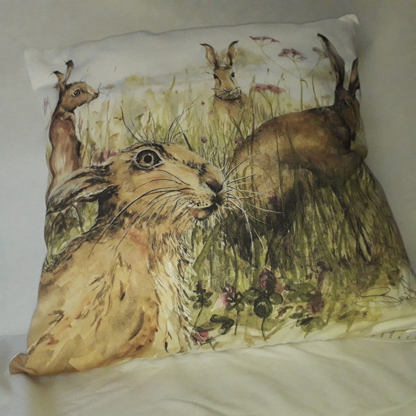 Hare Cushion - Etsy UK