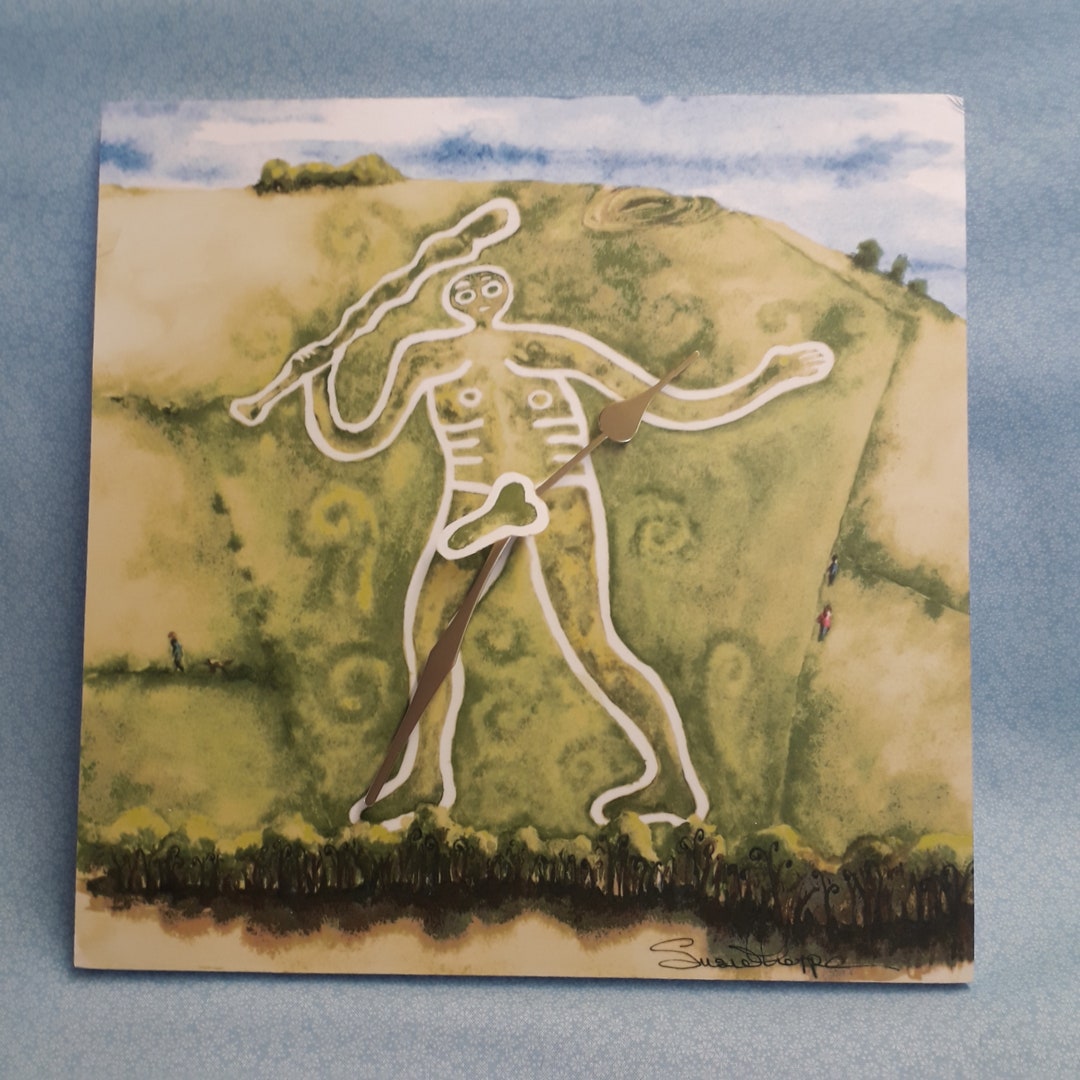 Dorset Giant, Wall Clock: Cerne Abbas Watercolor Art - Etsy UK