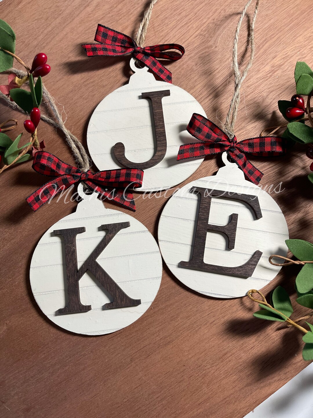 Wooden Ship Lap Monogrammed Ornament - Etsy