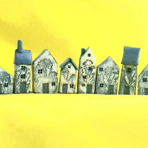 Miniature House Tiny Town Mini Home Sculpture Individual or - Etsy