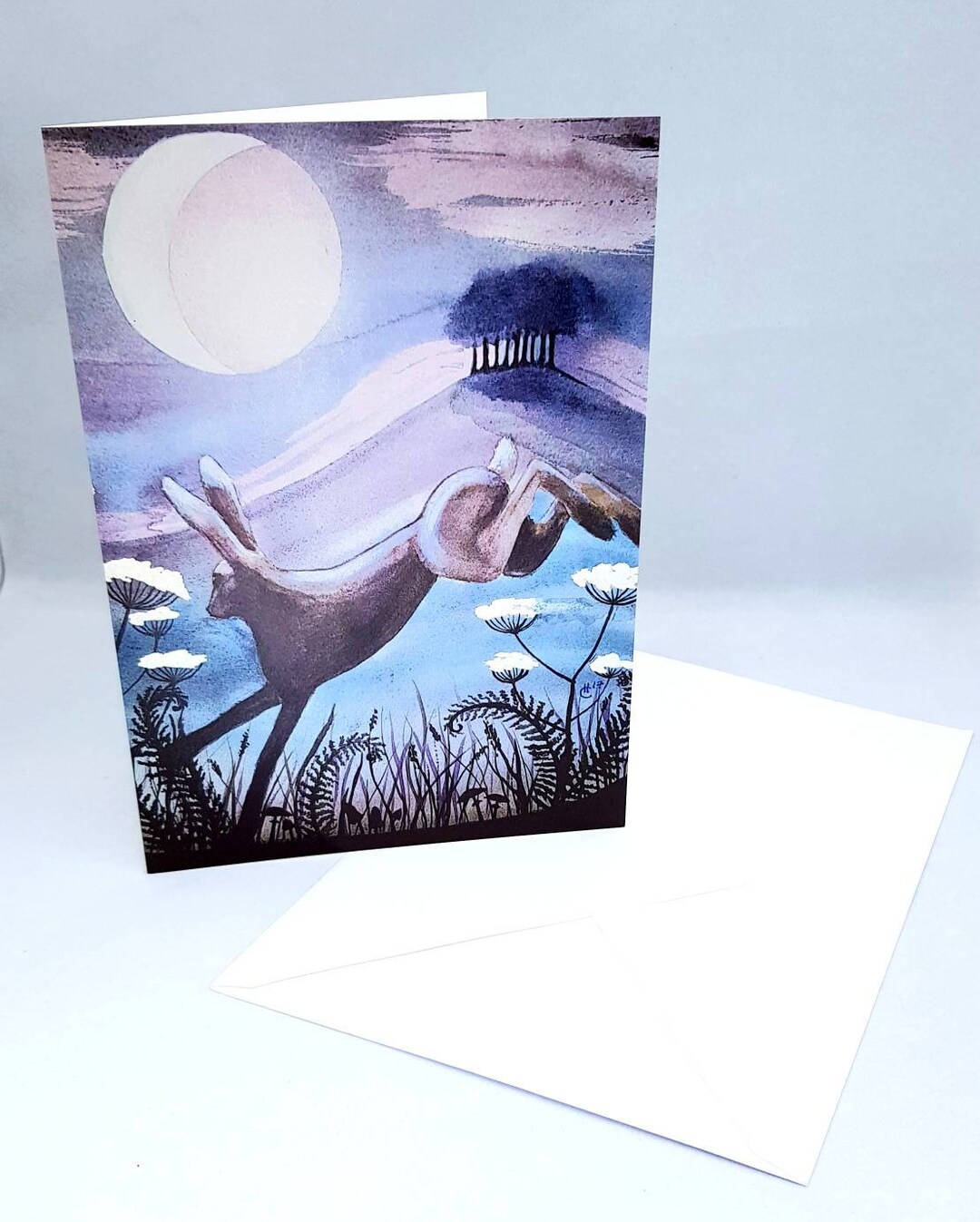 Leaping Hare Greetings Card, Blank Inside for Your Own Message - Etsy