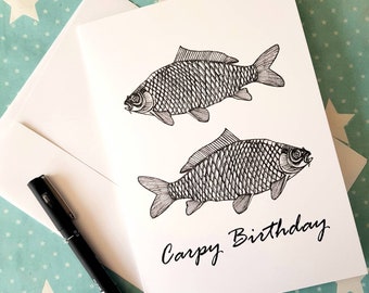 Carp Fishing Birthday Card - Etsy