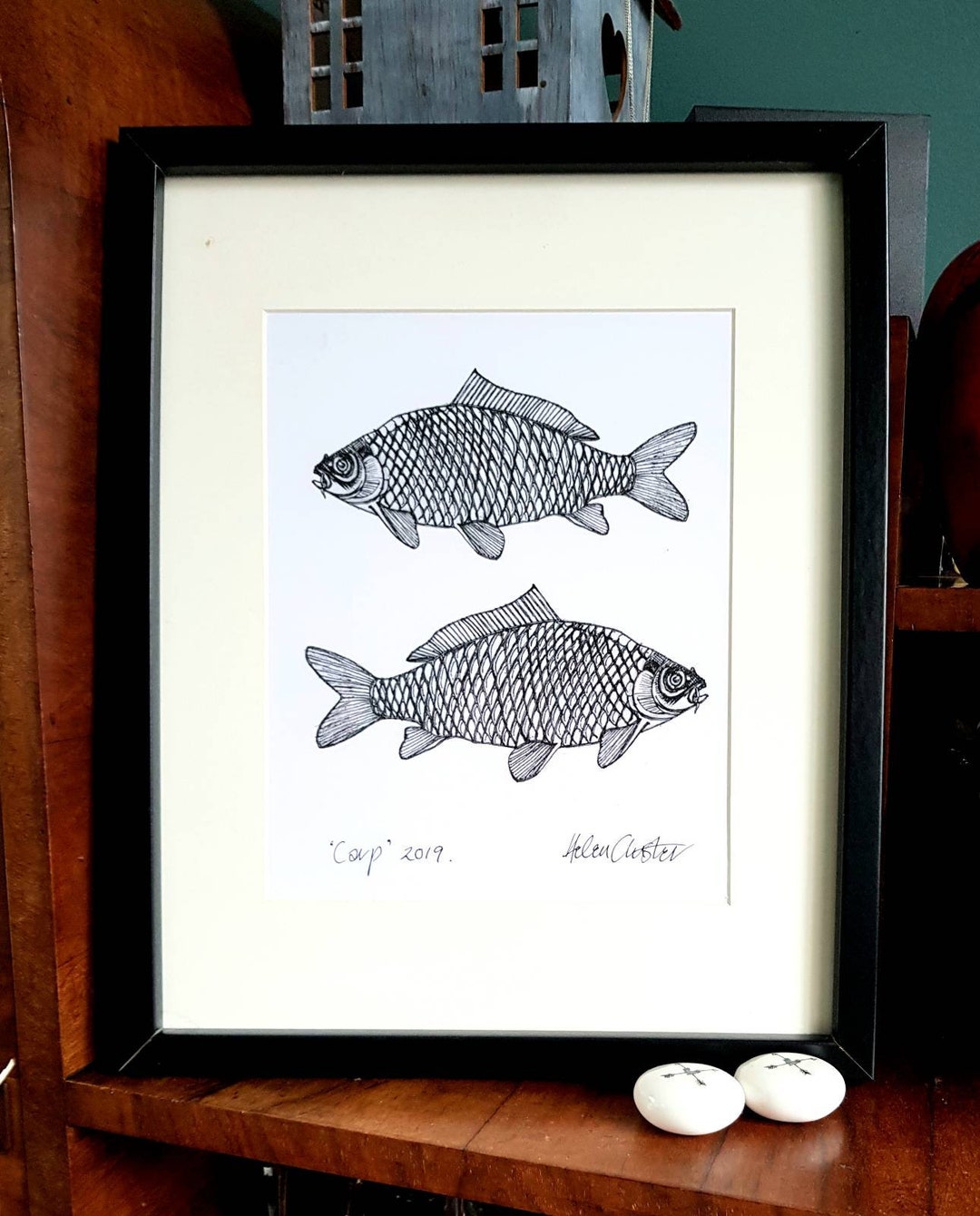 Carp Print Fishing Gift - Etsy