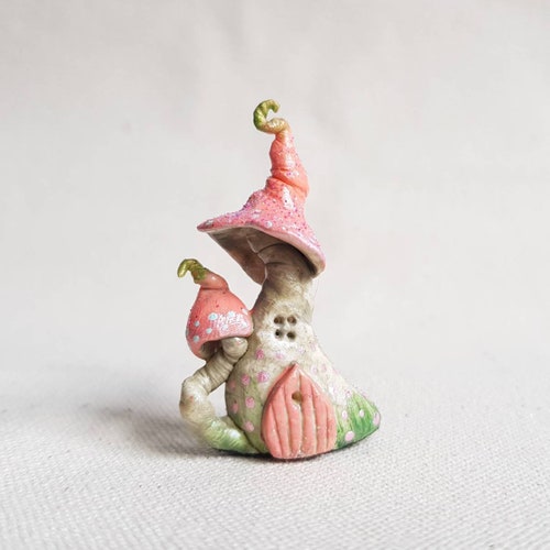 Pink Fairy House Handmade Pixie Toadstool - Etsy