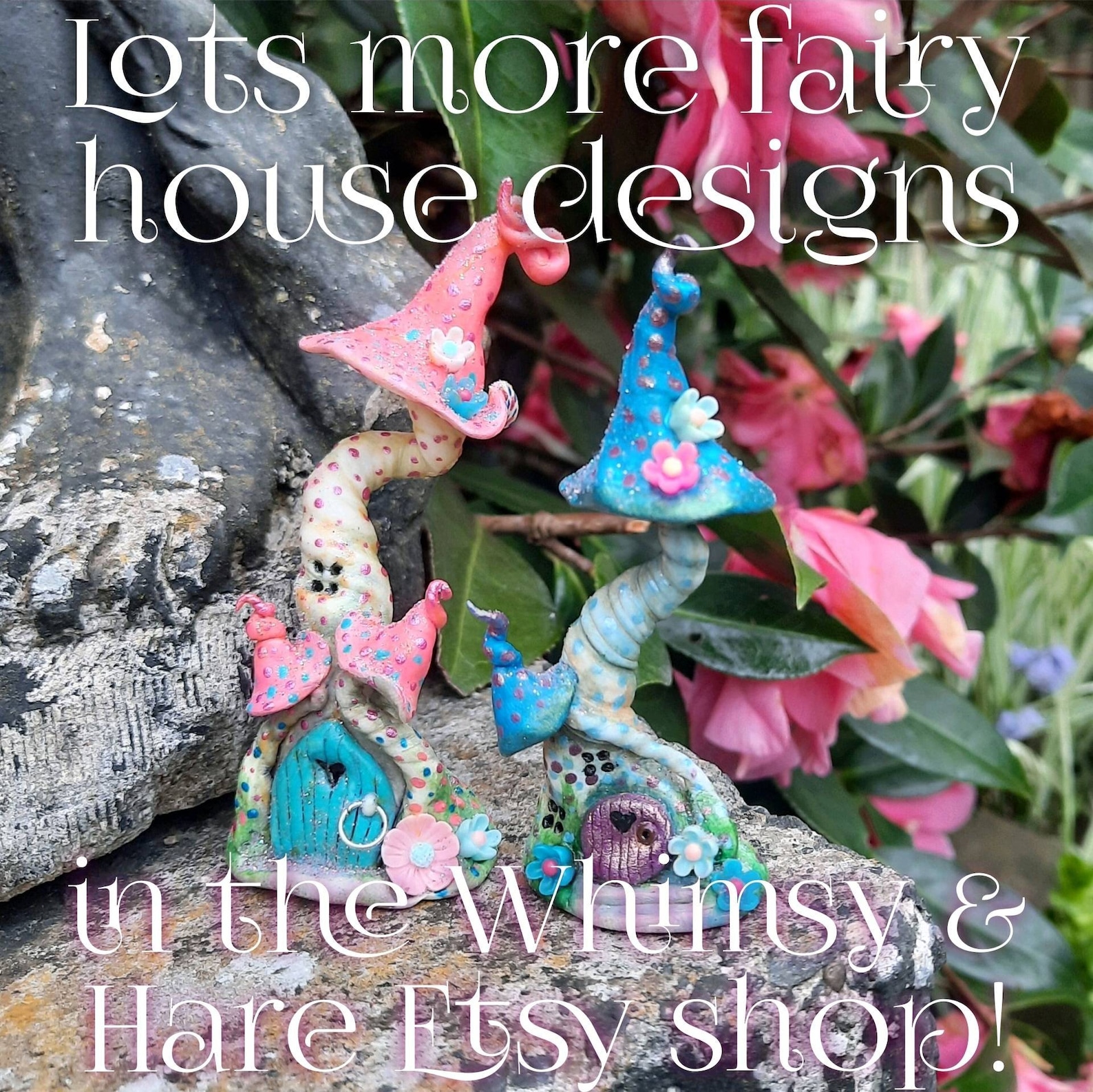 Pretty Pink Fairy House With Twisty Toadstools and Miniature - Etsy