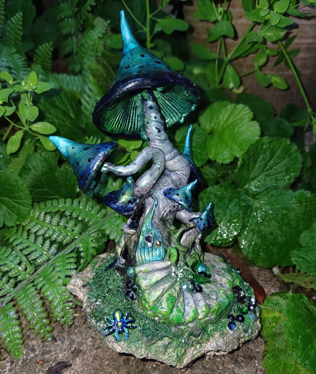 OOAK Spooky Fairy Palace, Twisted Toadstools, Dark Fairy, Haunted House ...