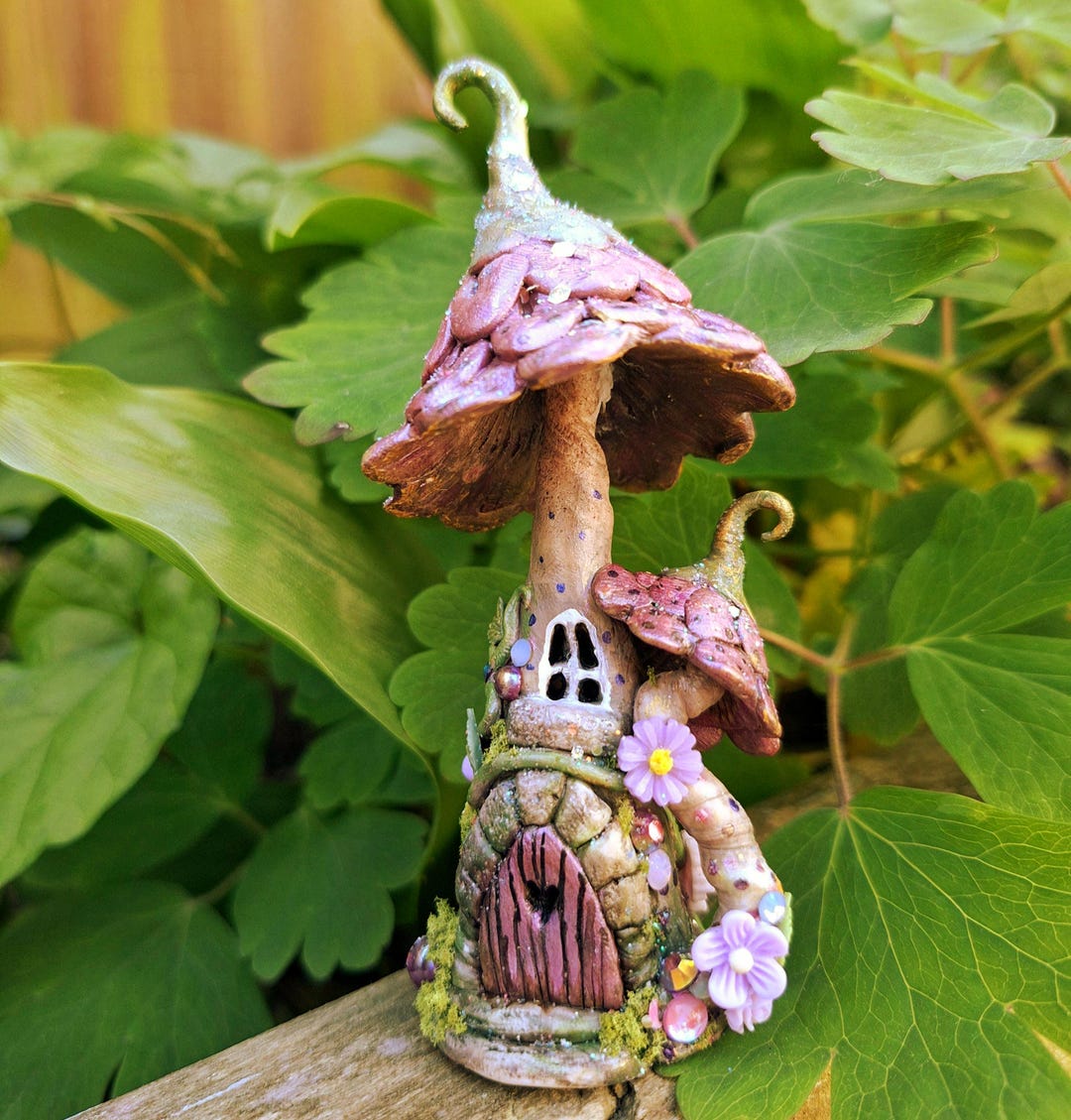 OOAK, Shingle Roof Fairy House, Twirling Vines and Flowers, Unique and ...