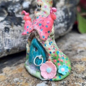 Pretty Pink Fairy House, With Twisty Toadstools and Miniature Flowers ...