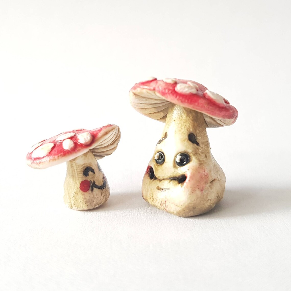 Kawaii Toadstools Handmade Fairy Garden Accessory Smiling - Etsy Hong Kong