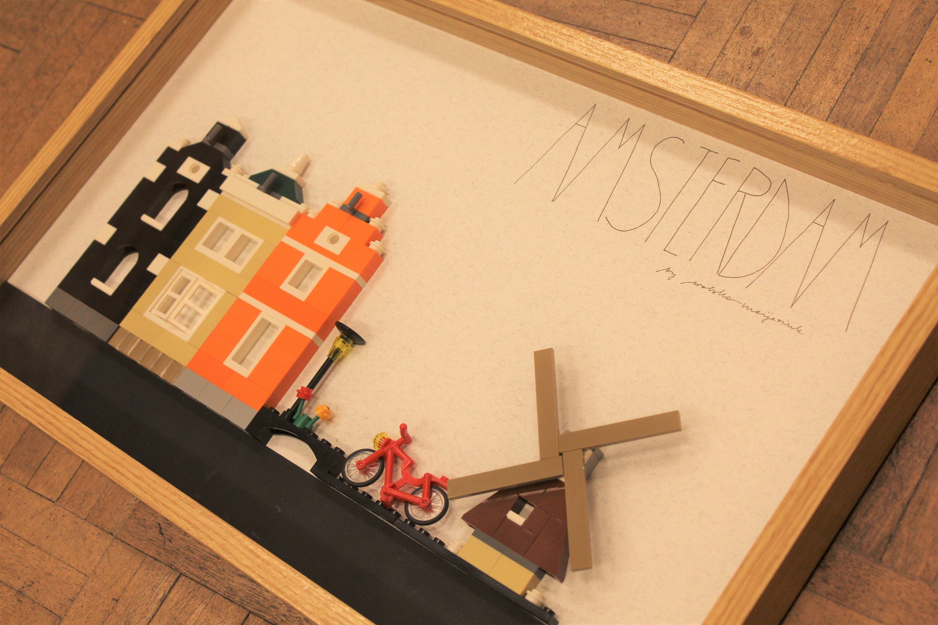 Amsterdam Skyline With Windmill, Art With LEGO Bricks, Amsterdam Gift ...