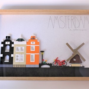 Amsterdam Skyline With Windmill, Art With LEGO Bricks, Amsterdam Gift ...