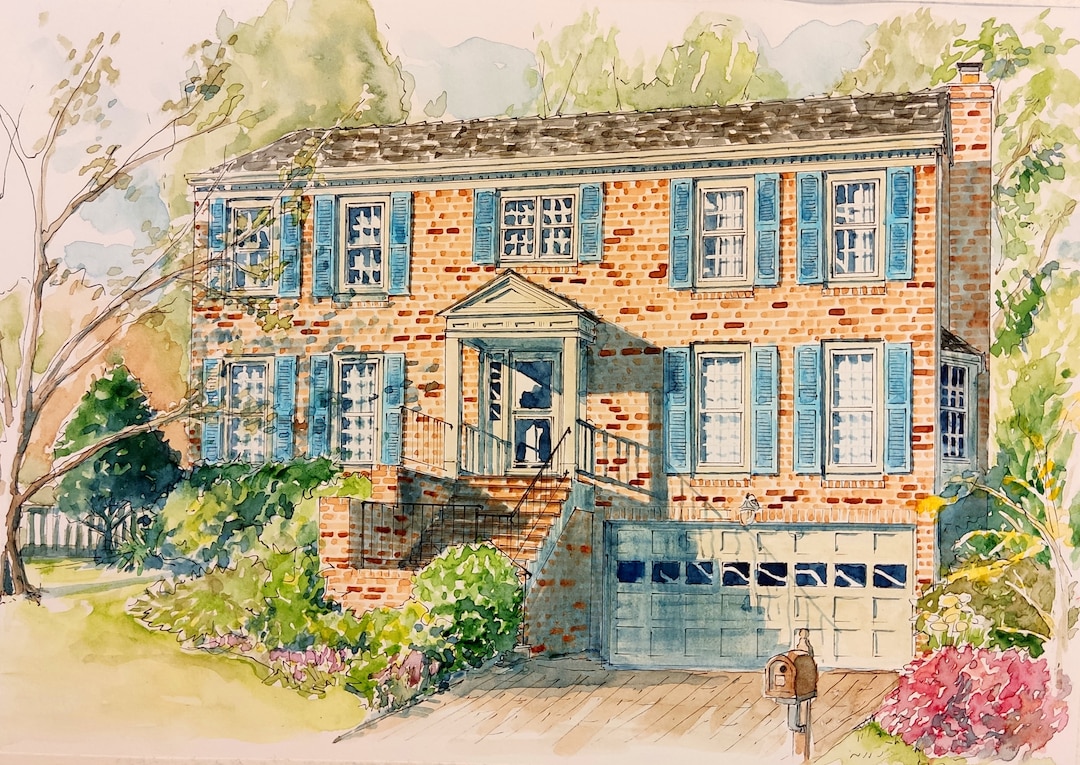 Custom House Portrait, Custom Home Portrait, House Illustration, Our ...