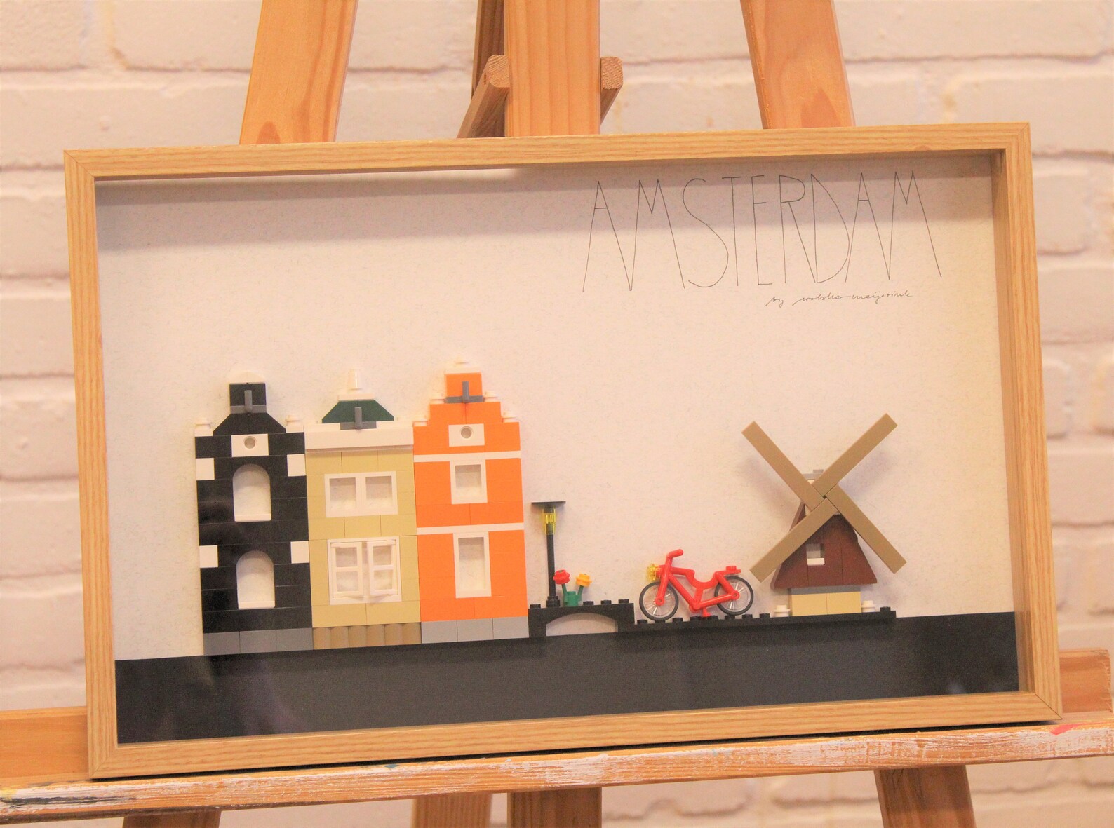 Amsterdam Skyline With Windmill, Art With LEGO Bricks, Amsterdam Gift ...