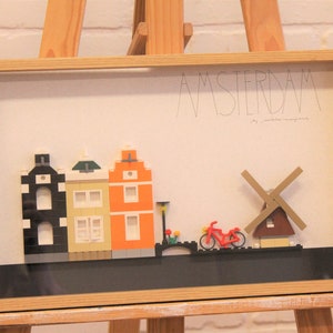 Amsterdam Skyline With Windmill, Art With LEGO Bricks, Amsterdam Gift ...