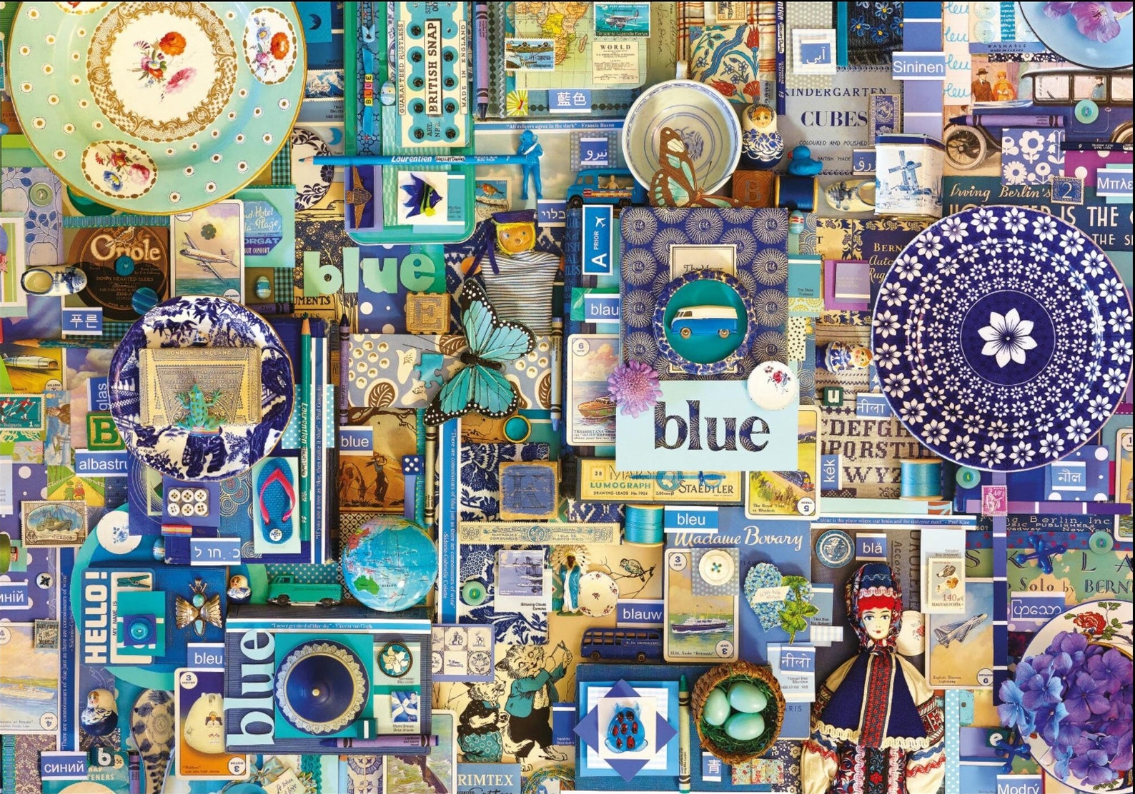 Blue Puzzle Poster From the Rainbow Collection by Shelley Davies - Etsy