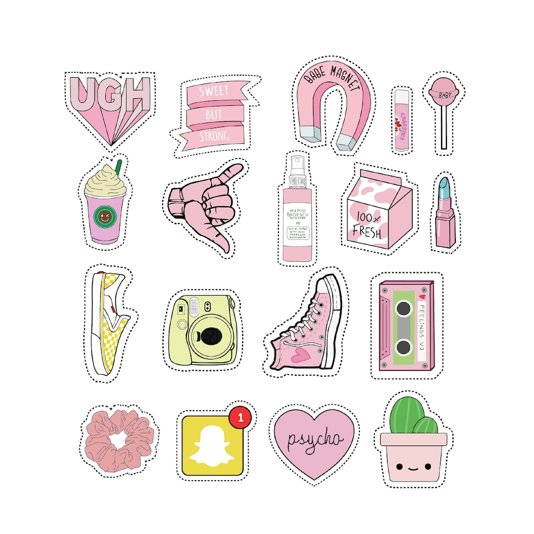 PINK VSCO VINTAGE Digital Photo Booth Party Props Instan Download - Etsy